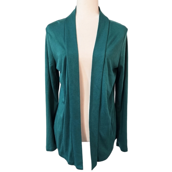 L.L. Bean | Sweaters | Ll Bean 0 Supima Cotton Teal Green Open Front ...